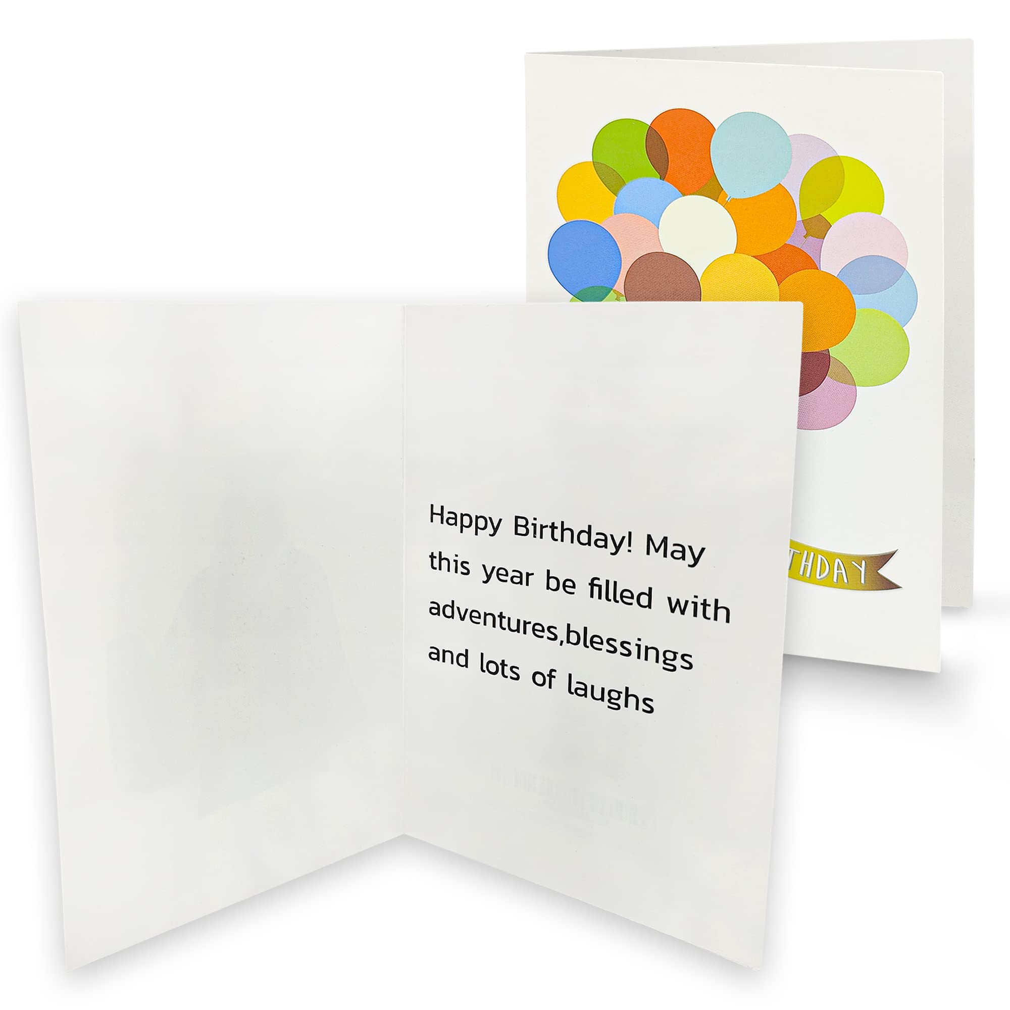 ProGibbs Happy Birthday Day Card - White Card with Balloons