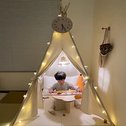 RongFa Teepee Tent for Kids-Portable Children Play Tent Indoor Outdoor (Beige Without Mat)