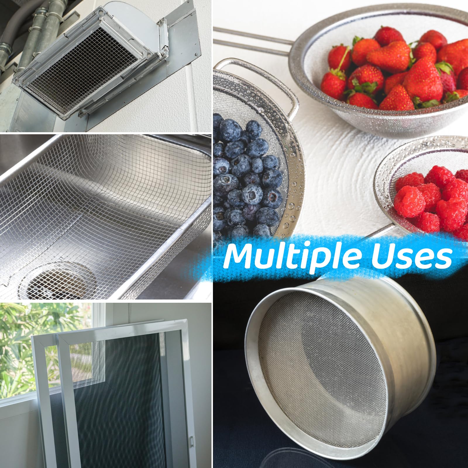 4 Pieces 20 Mesh 8.2βX11.8β (21cmX30cm) Wire Mesh, Sturdy Metal Mesh Sheets for DIY Projects 304 Stainless Steel No Rust Mesh Screen