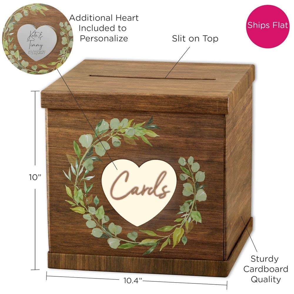 Kate Aspen Farmhouse Boho Brown Rustic Wood Wedding Card Box, Money Gift Boxes, Table Decoration (Collapsible)
