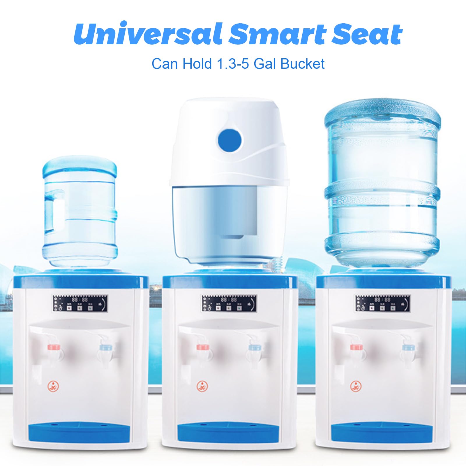 Water Cooler Dispenser Top Loading Hot and Cold Water Dispenser Countertop Water Cooler Holds 3 or 5 Gallon Bottles for Home, Office White