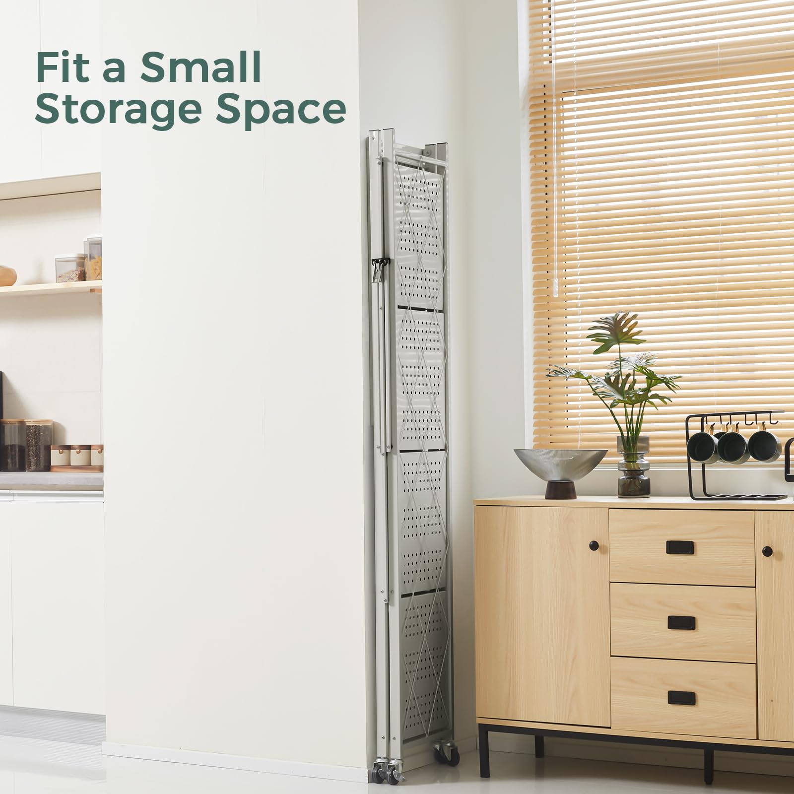 DEANIC 5 Tier Storage Shelves with Wheels, Kitchen Rolling Cart, Metal Garage Shelving No Assembly, Heavy Duty Utility Cart for Garage, Kitchen, Basement, Pantry (Grey,Pack of 2)