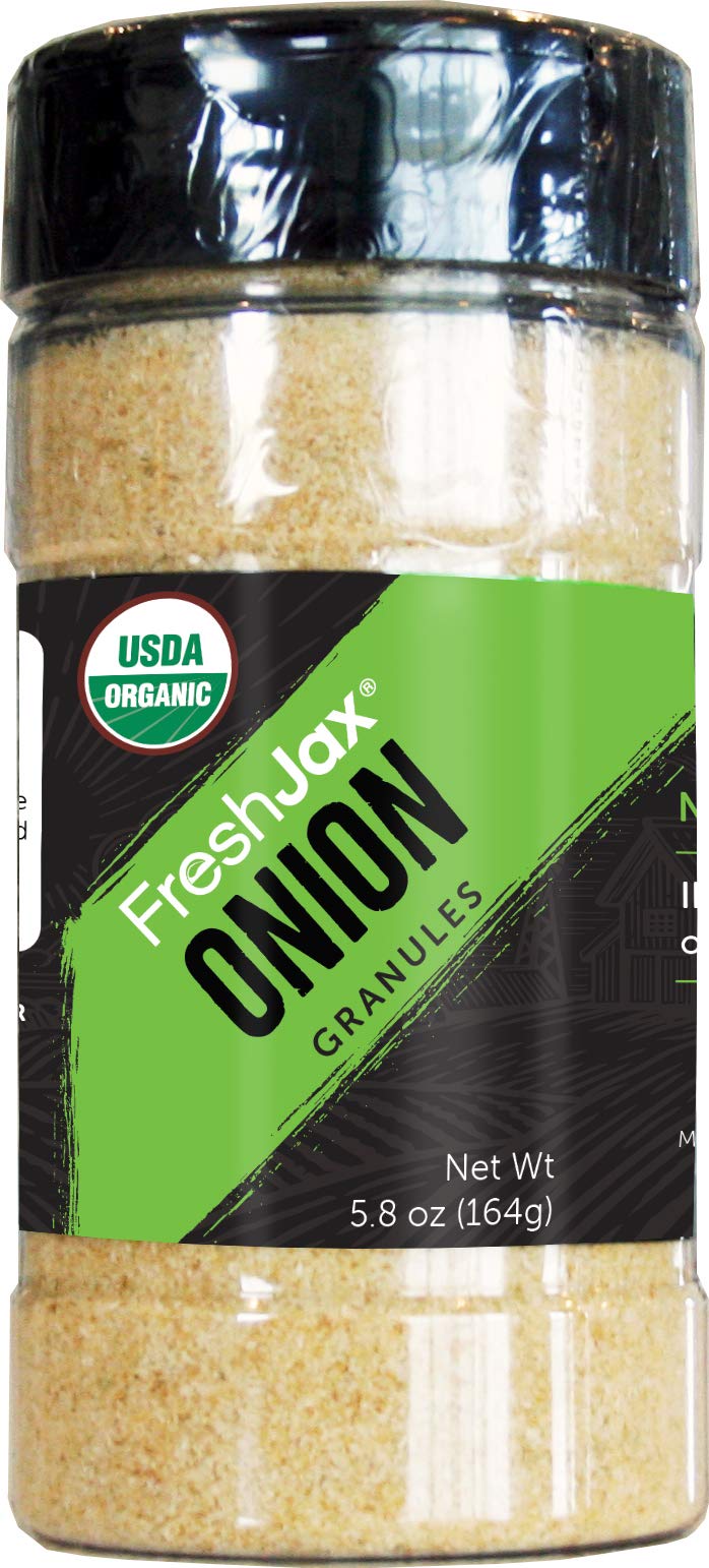 FreshJax Organic Spices | Garlic and Onion Granules Bundle | 2 Large Bottles of Single-Ingredient Spices