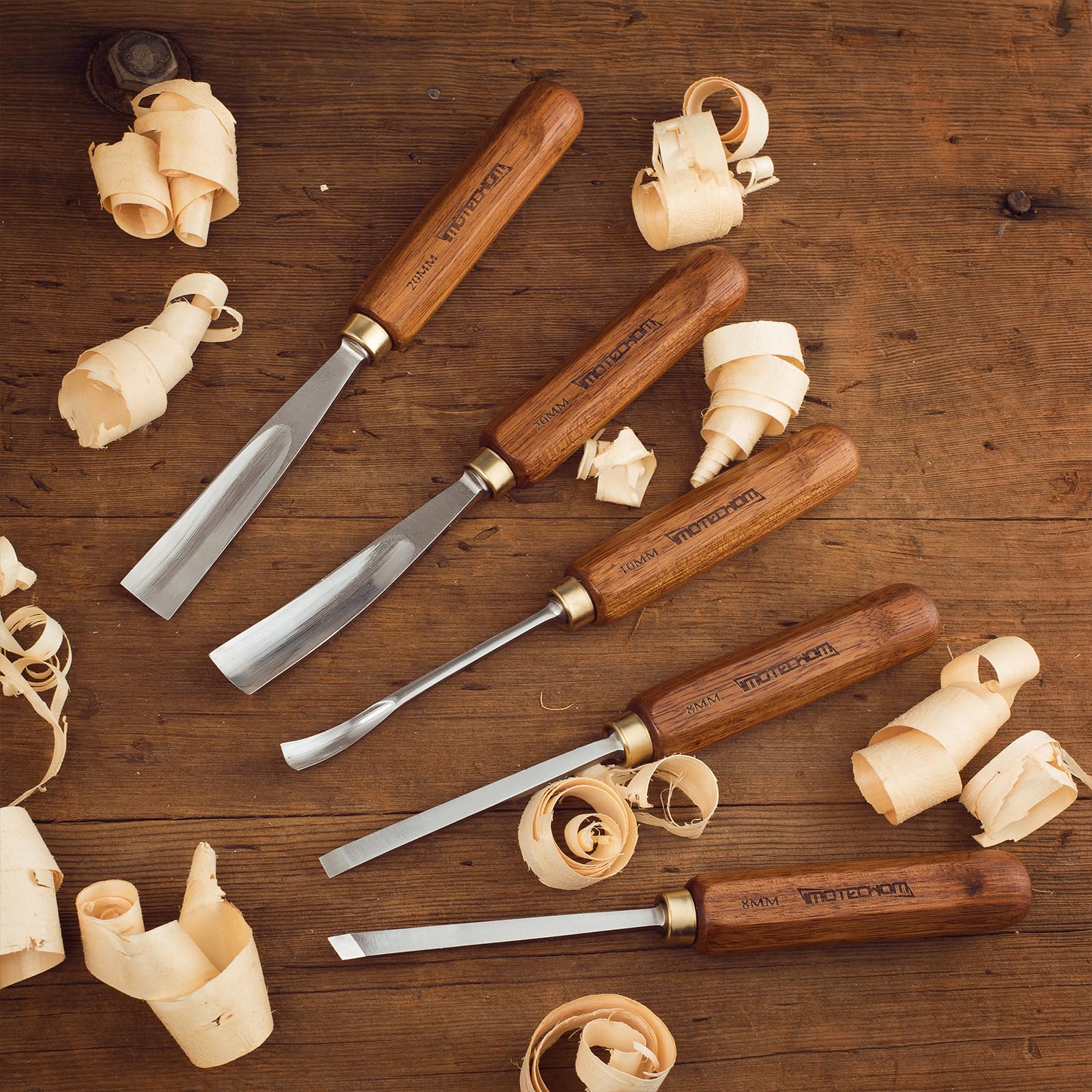 IMOTECHOM 12-Pieces Woodworking Wood Carving Tools Chisel Set with Wooden Box, Razor Sharp CR-V 60 Steel Blades
