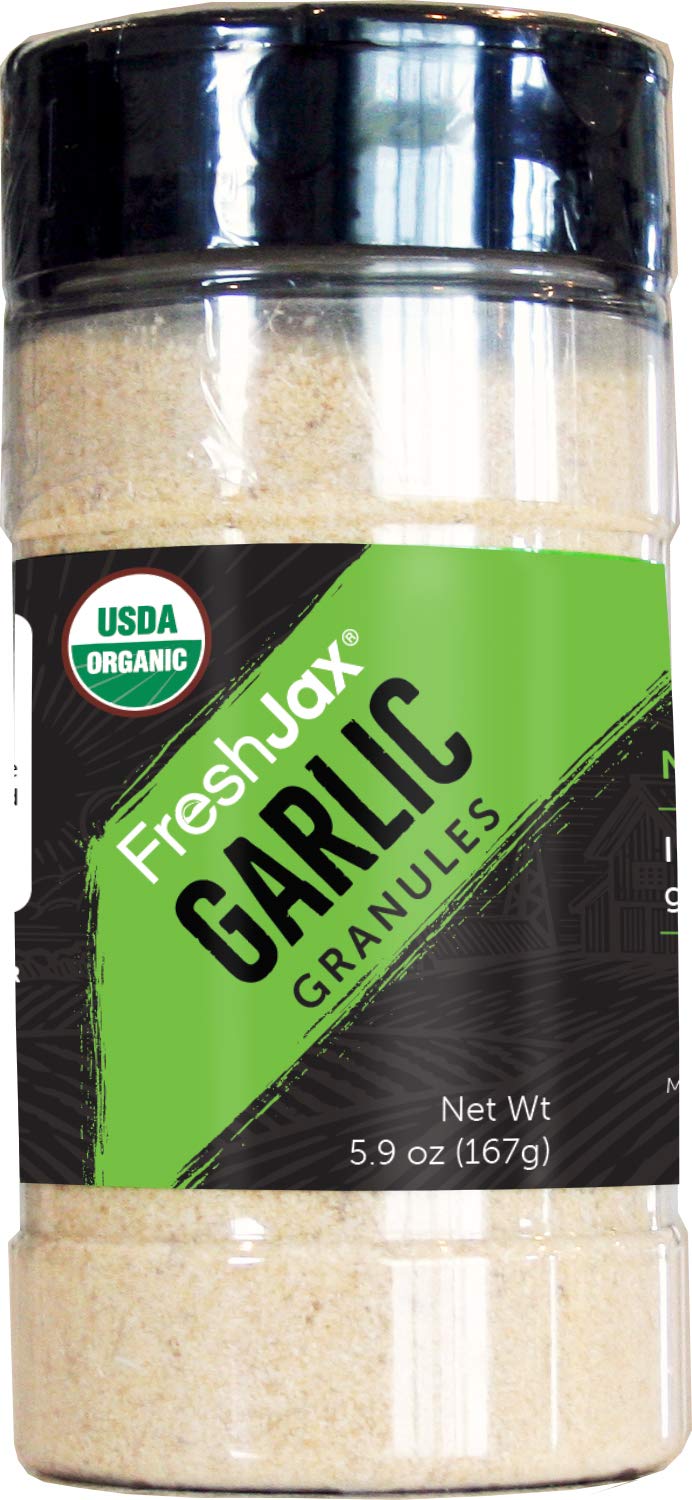 FreshJax Organic Spices | Garlic and Onion Granules Bundle | 2 Large Bottles of Single-Ingredient Spices