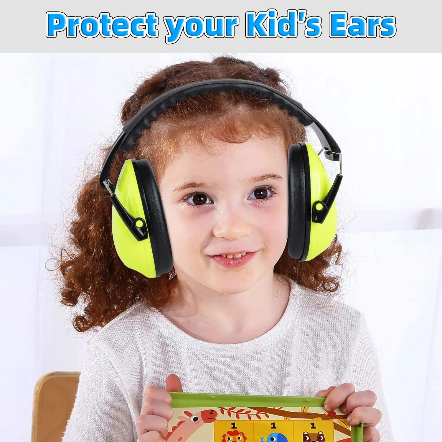 VOKIWILL 2-PACK Kids Ear Protection Earmuffs, Adjustable Safety Hearing Protection Headphones Noise Reduction Earmuff for Kids Toddlers 25NRR Noise Cancelling Earmuffs (Green, Blue)