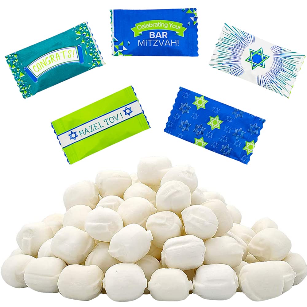 The Dreidel Company Bar Mitzvah Buttermints, Mint Candies, After Dinner Mints, Butter Mint Candy, Fat-Free, Individually Wrapped (55 Pieces)