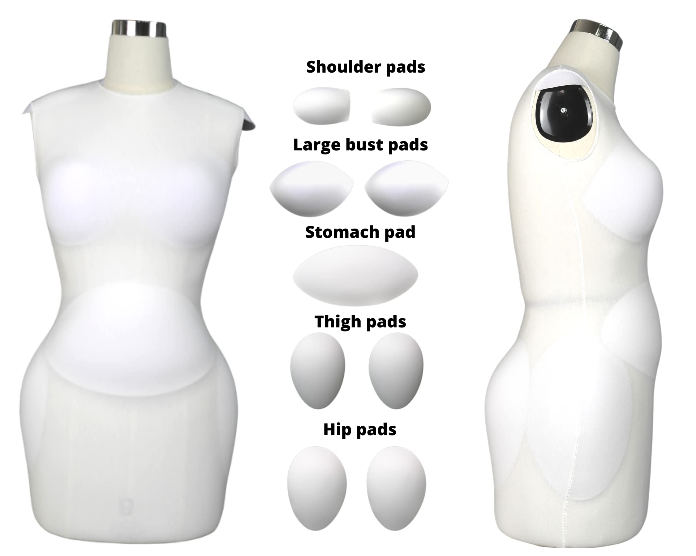 Pro Modular Dress Form Padding Plus Size Kit (24 Pieces) β Adjustable Body Form Padding Set for Sewing and Mannequin β Adult Female Dress Padding β Dress Making and Tailoring Accessories