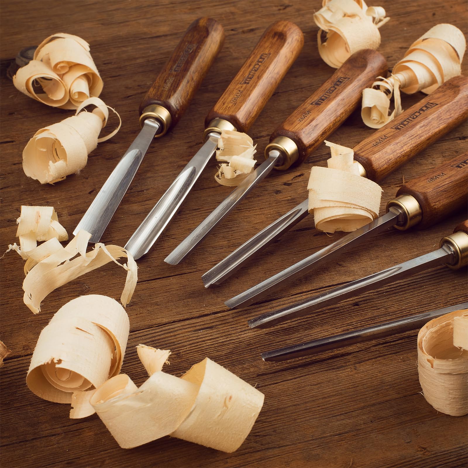 IMOTECHOM 12-Pieces Woodworking Wood Carving Tools Chisel Set with Wooden Box, Razor Sharp CR-V 60 Steel Blades