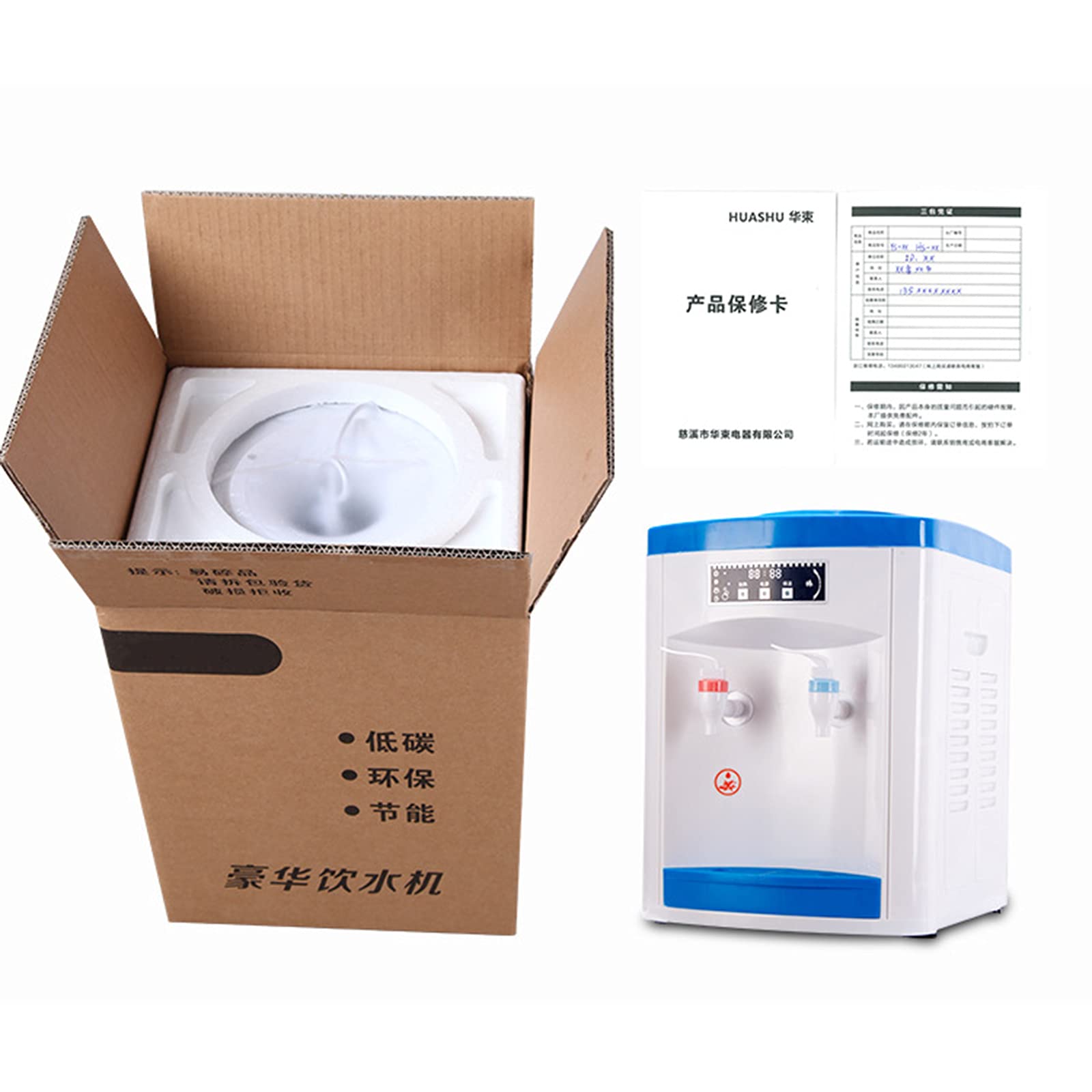 Water Cooler Dispenser Top Loading Hot and Cold Water Dispenser Countertop Water Cooler Holds 3 or 5 Gallon Bottles for Home, Office White