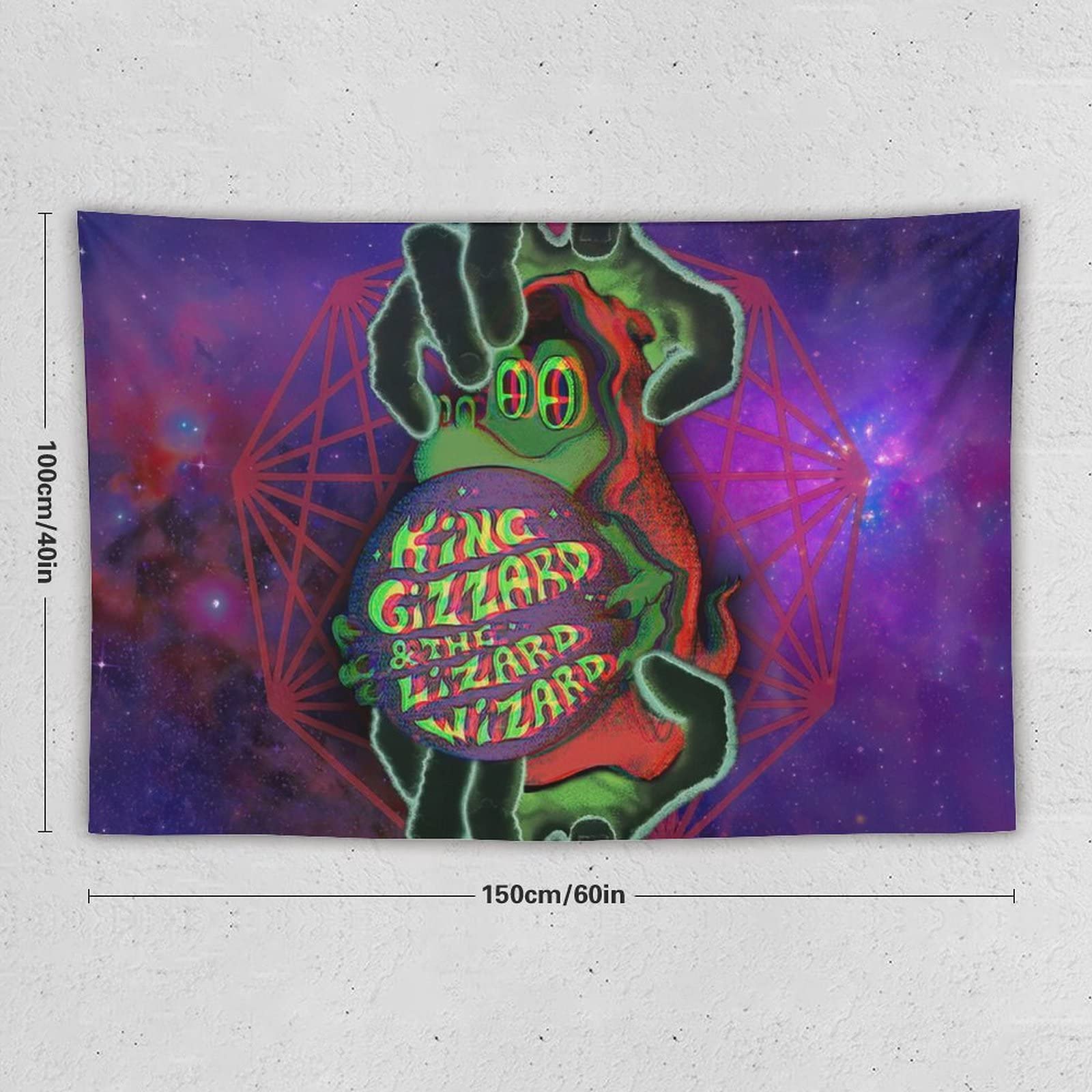 YWVWY King Gizzard And The Lizard Wizard Poster Vinyl Polyester Tapestry Wall Art Print Gift Picture Painting Tapestries Artwork Bedroom Home Decor 40"x60"
