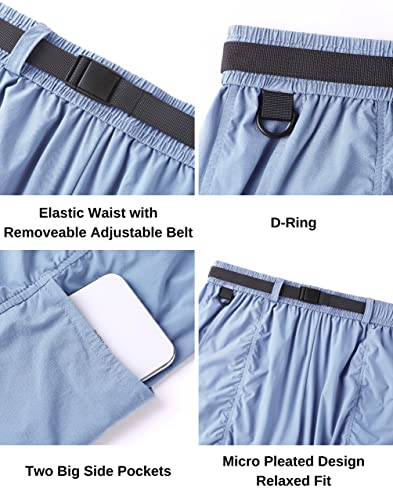 Toritours Mens Atheletic Shorts, Stretch Quick Dry Mens Summer Shorts Lightweight 7 Inch Inseam Casual Golf Hiking Shorts Mist Blue