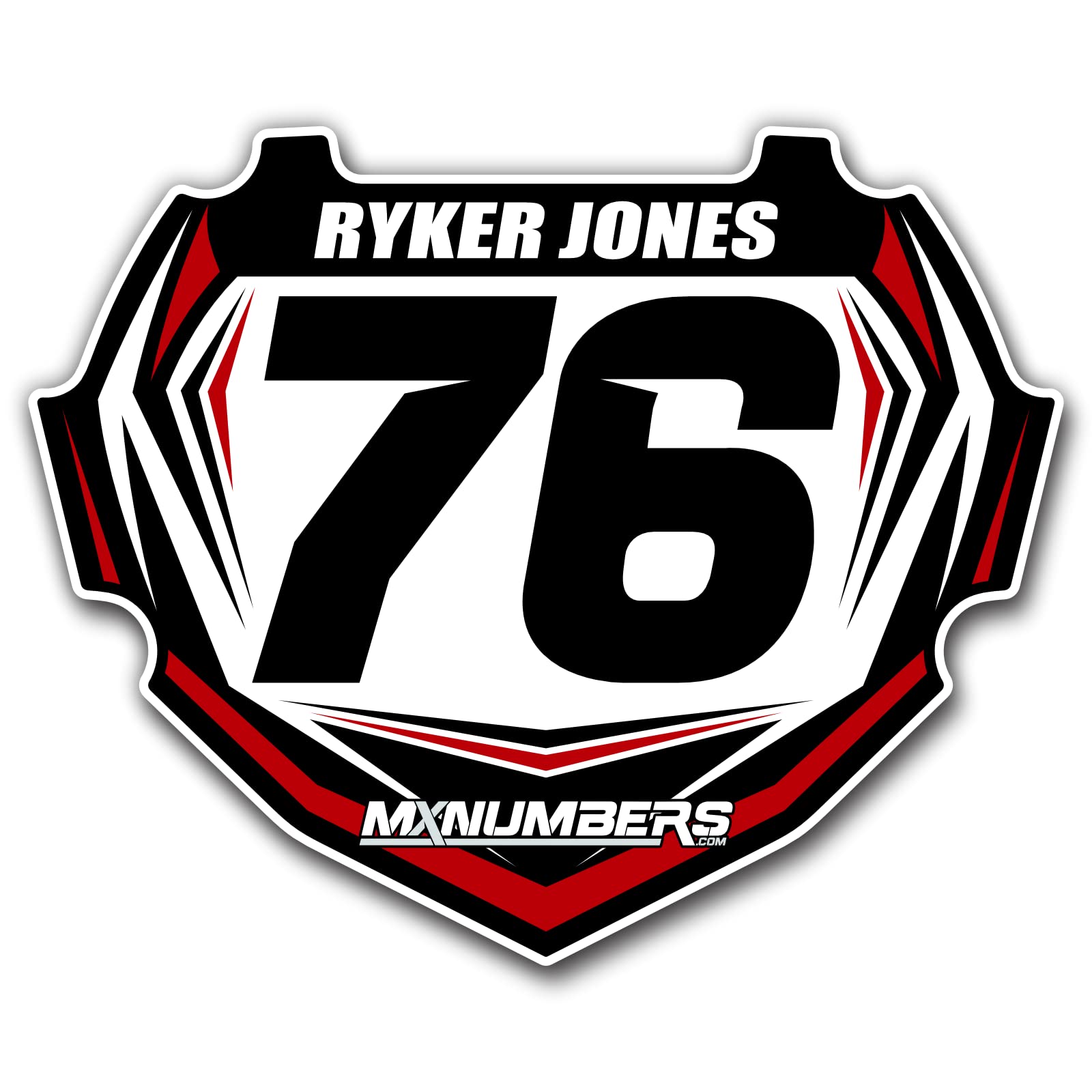 MxNumbers- BMX Box Plate Decals | Multicolored Bike Race Number Graphics | Custom with Your Name, Number & Colors | Fits Box Plate Phase 2 Junior and Senior