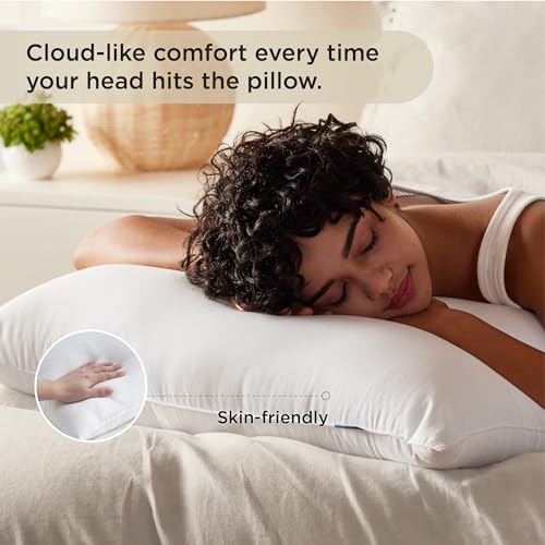 Bedsure Pillows Queen Size Set of 2, Medium Firm Queen Bed Pillows for Sleeping Hotel Quality, Fluffy Queen Pillows 2 Pack for Side and Back Sleeper