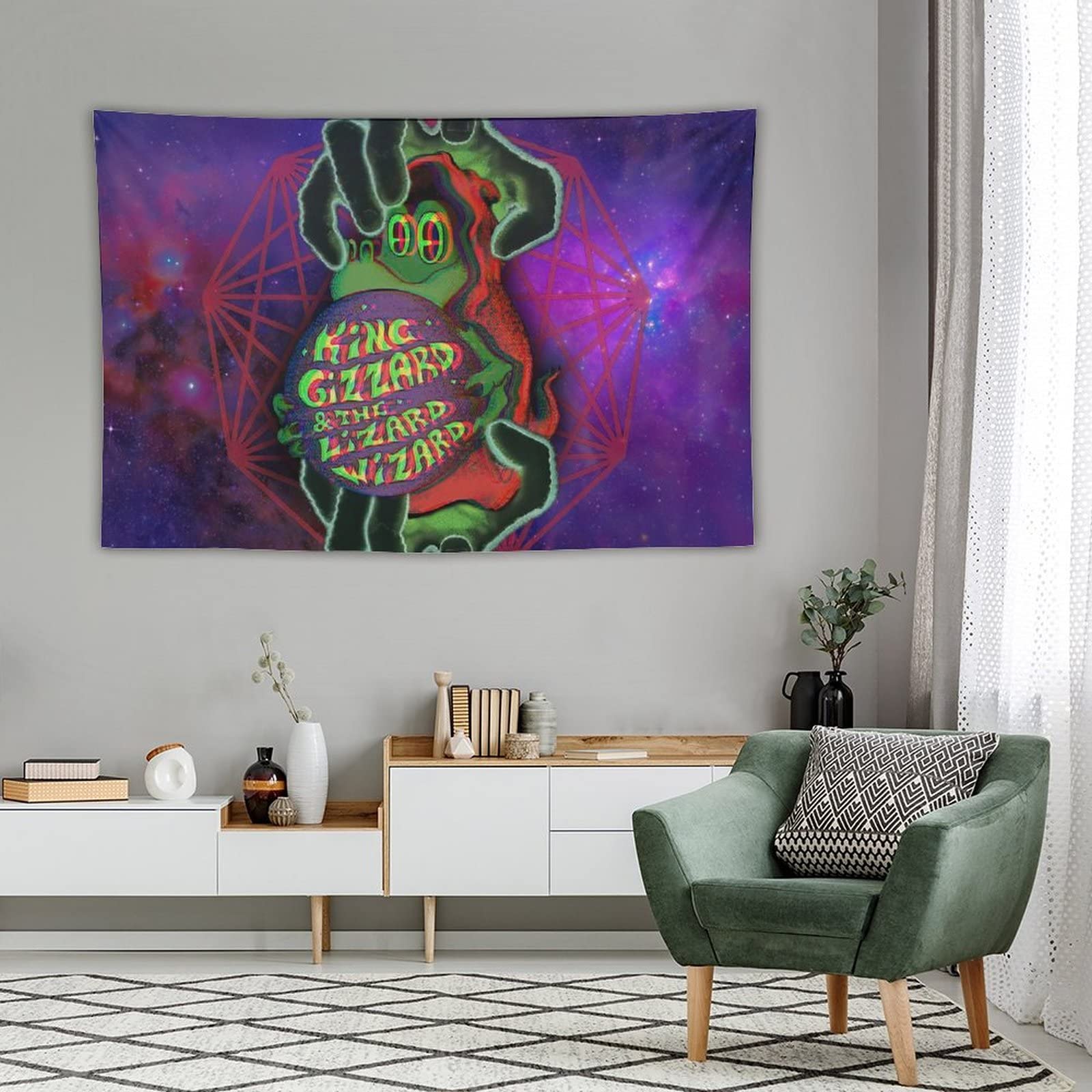 YWVWY King Gizzard And The Lizard Wizard Poster Vinyl Polyester Tapestry Wall Art Print Gift Picture Painting Tapestries Artwork Bedroom Home Decor 40"x60"