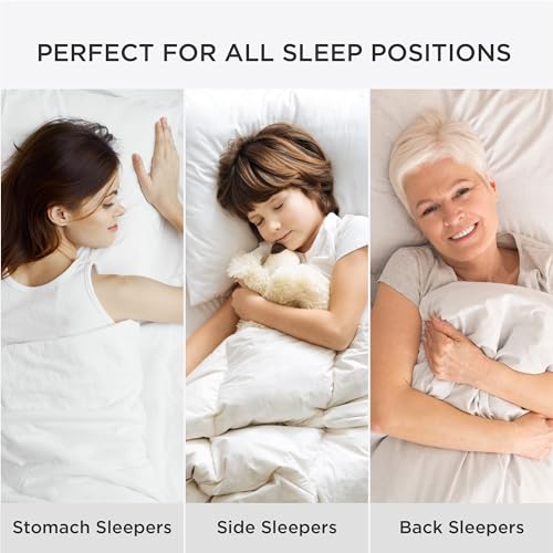 Bedsure Pillows Queen Size Set of 2, Medium Firm Queen Bed Pillows for Sleeping Hotel Quality, Fluffy Queen Pillows 2 Pack for Side and Back Sleeper