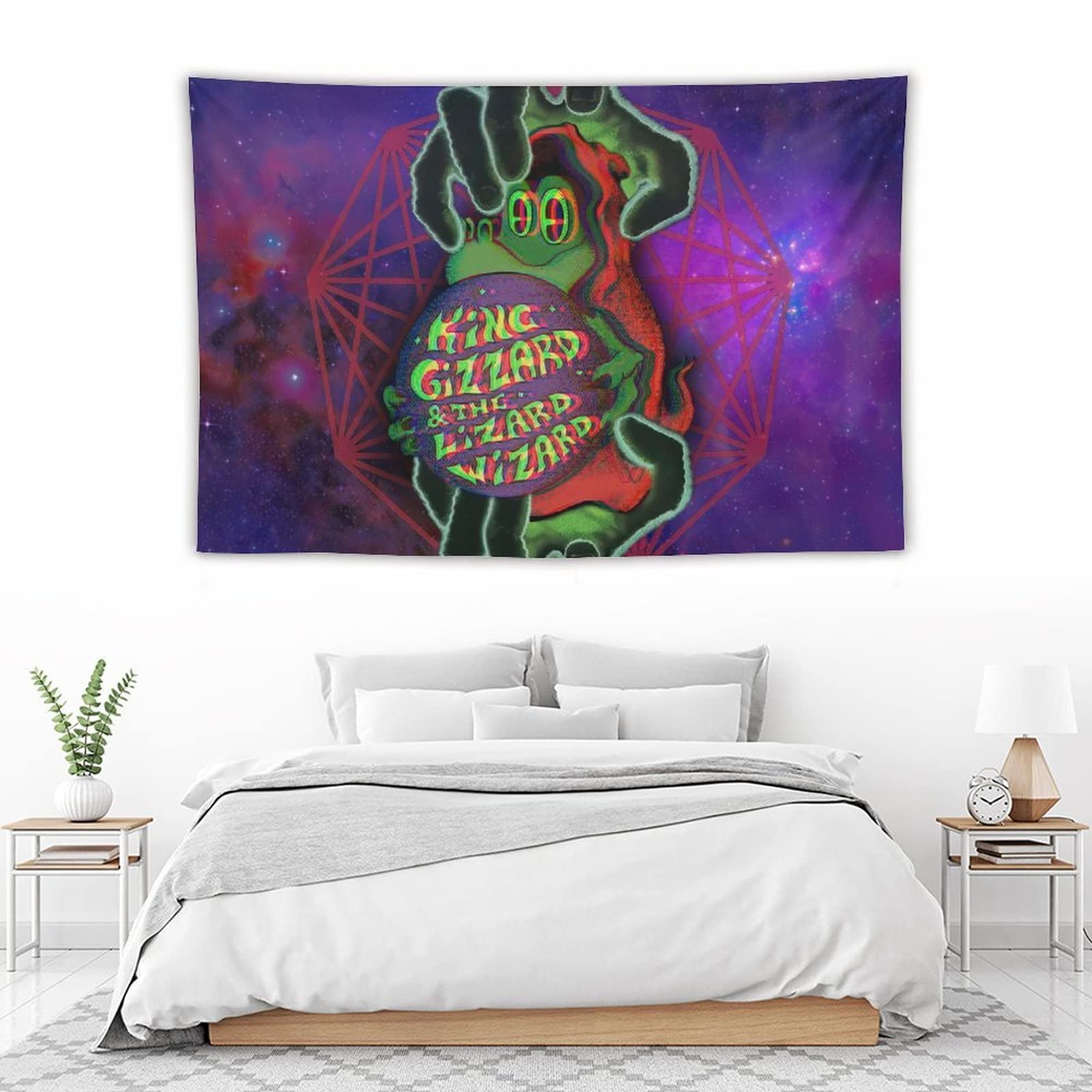 YWVWY King Gizzard And The Lizard Wizard Poster Vinyl Polyester Tapestry Wall Art Print Gift Picture Painting Tapestries Artwork Bedroom Home Decor 40"x60"