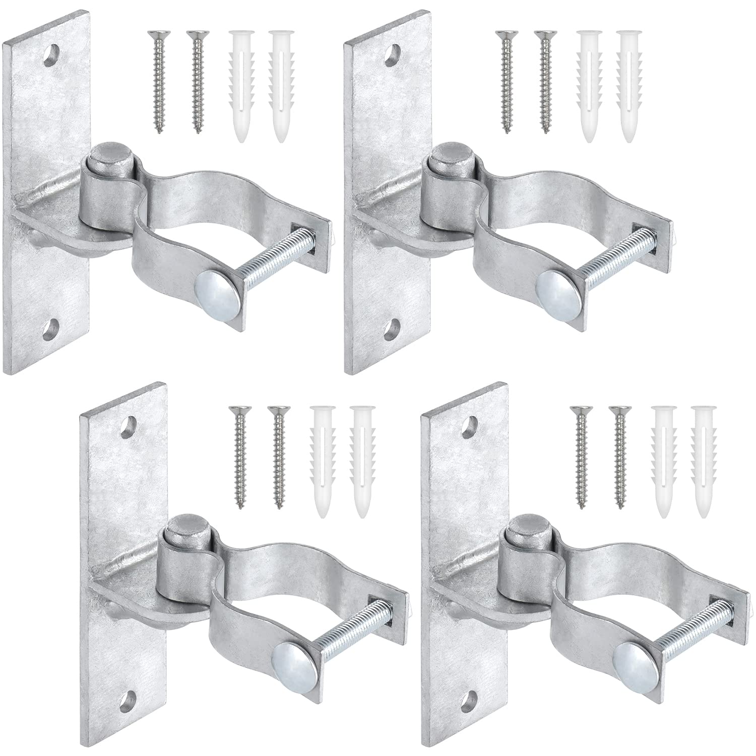 Heavy Duty Wall Mount Gate Hinge | Pipe Gate Hinge 2 Pack Chain Link Fence Gate Hinges Fence Post Chain Link Gate Hinge Pressed Steel Chain Link Fence Frame Hinge Outdoor Gate Hardware (4 Pack)