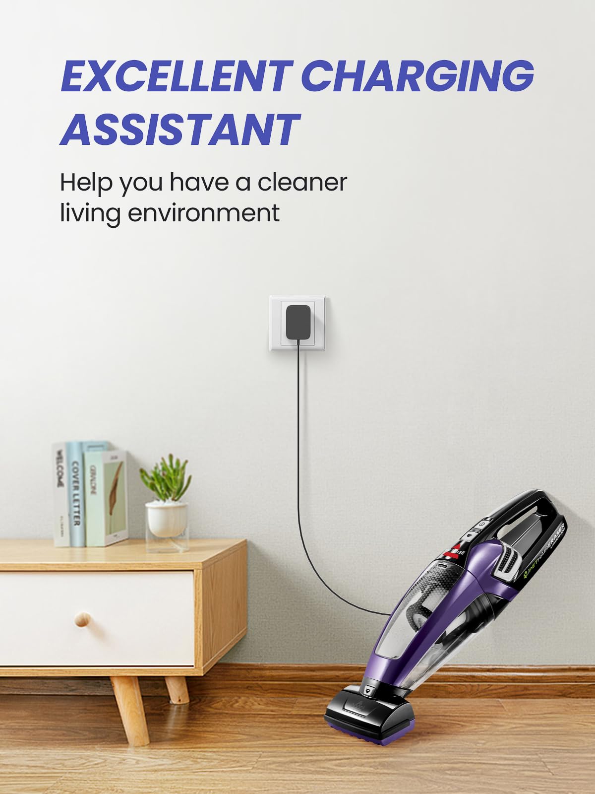 Replacement for Bissell Pet Hair Eraser Charger, Power Cord Compatible with Bissell 2390 2390A 23903 2284W 2284 14.4V Lithium Ion Cordless Handheld Vacuum 1614206 Adapter