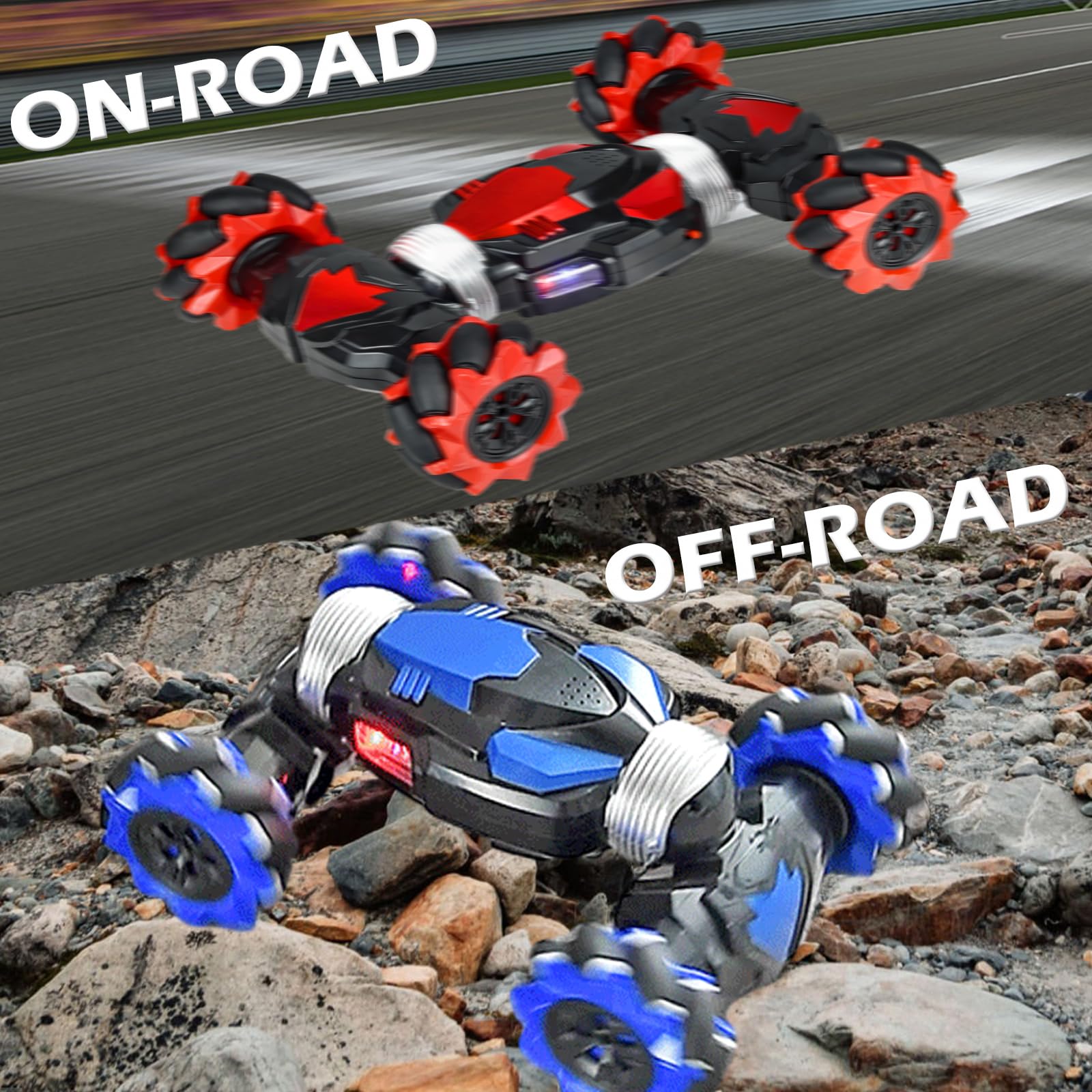 kisportee Gesture Sensing RC Stunt Car with Light & Music, Boys Toys Age 6-8-12, 4WD Hand Controlled Remote Control Car, Drift Twist Car, Birthday Gift for Boy Kid Age 6 7 8 9 10 11 12 Year Old (Blue)