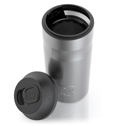 RTIC Can Chiller with Slider Lid, Fits Various Sizes Including 12oz, 16oz, & Slim Cans, Double Wall Vacuum Insulated, Stainless Steel, Sweat Proof, Stainless