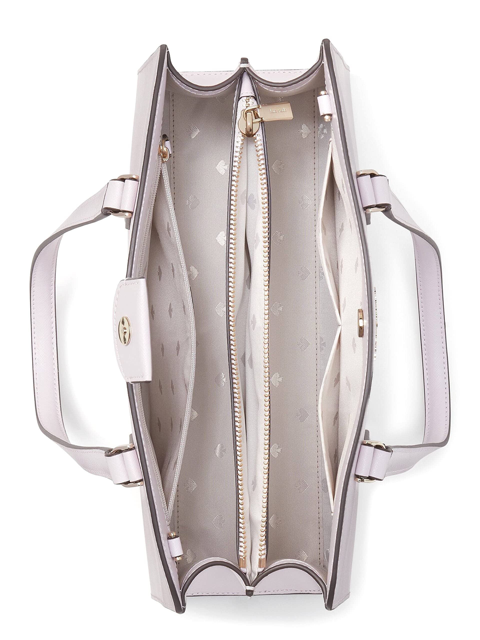 Kate Spade Perry Medium Satchel Saffiano Leather Crossbody Bag Purse Handbag (Pale Amethyst)