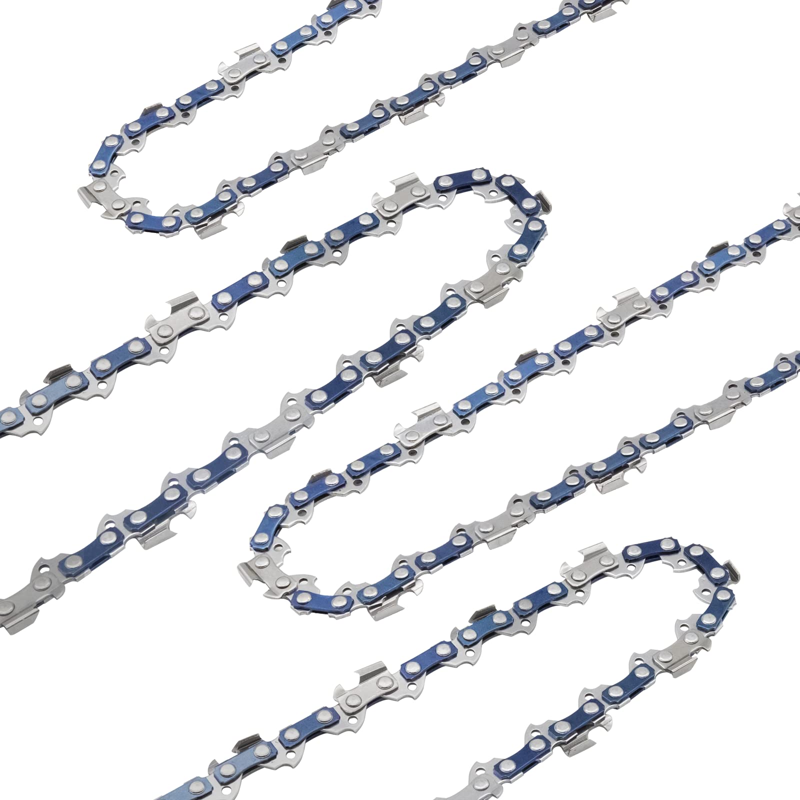 O-CONN 4 Pack 16 Inch Chainsaw Chain 3/8" LP Pitch .043'' Gauge 56 Drive Links Fits Greenworks, DeWalt, Poulan, Milwaukee and more