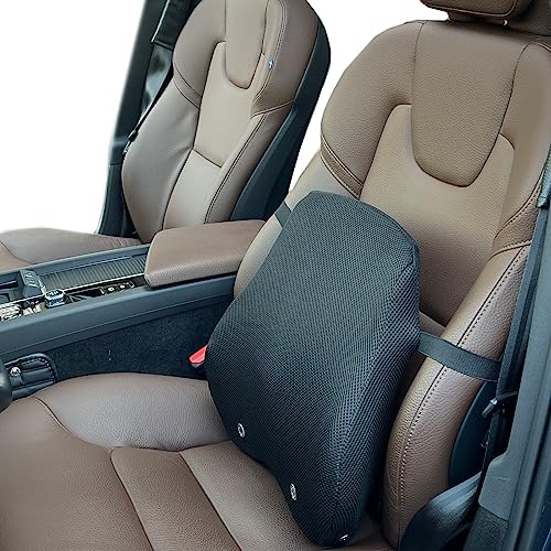 Big Ant Lumbar Support Pillow for Car, Car Back Support for Lower Back Pain with Ergonomic Design, Memory Foam Lumbar Back Support Cushion for Car Seat Home Office Chair Wheelchair, Black