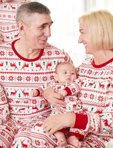 PATPAT Family Christmas Pajamas Matching Sets Reindeer and Snowflake Patterned Sleepwear Xmas Holiday PJS Set Women X Large