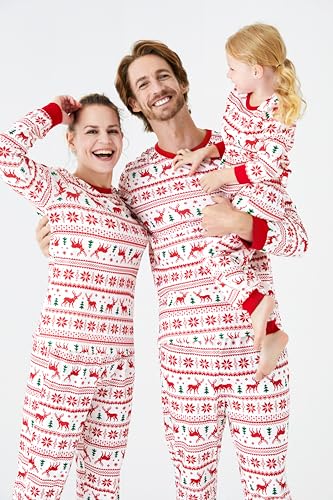 PATPAT Family Christmas Pajamas Matching Sets Reindeer and Snowflake Patterned Sleepwear Xmas Holiday PJS Set Women X Large