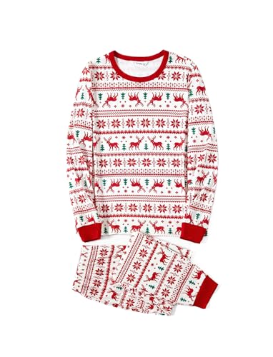 PATPAT Family Christmas Pajamas Matching Sets Reindeer and Snowflake Patterned Sleepwear Xmas Holiday PJS Set Women X Large