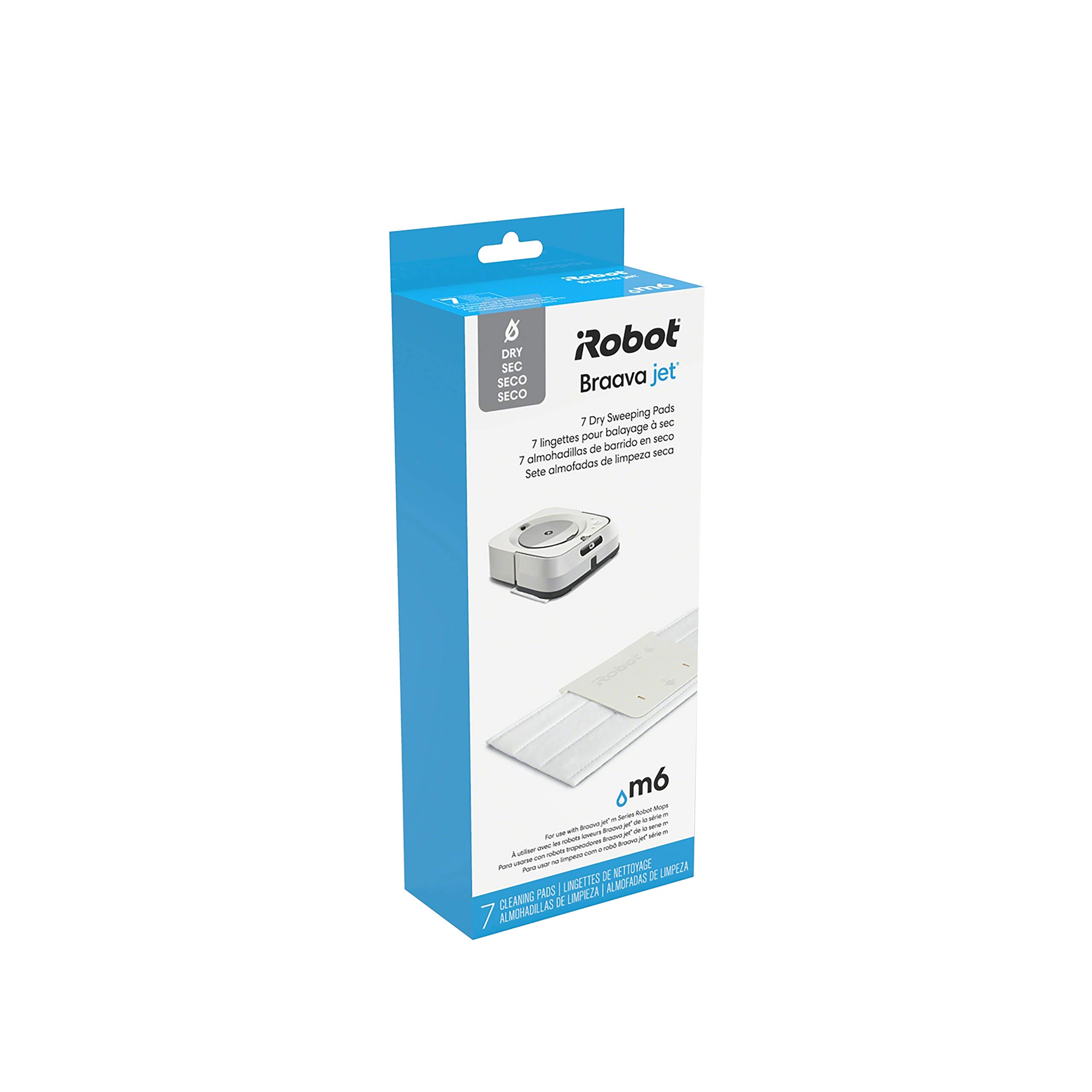iRobot Braava Jet Authentic Replacement Parts – m6 Dry Sweeping Pads, 7-Pack & Braava Jet Authentic Replacement Parts – m6 Wet Mopping Pads, 7-Pack,White