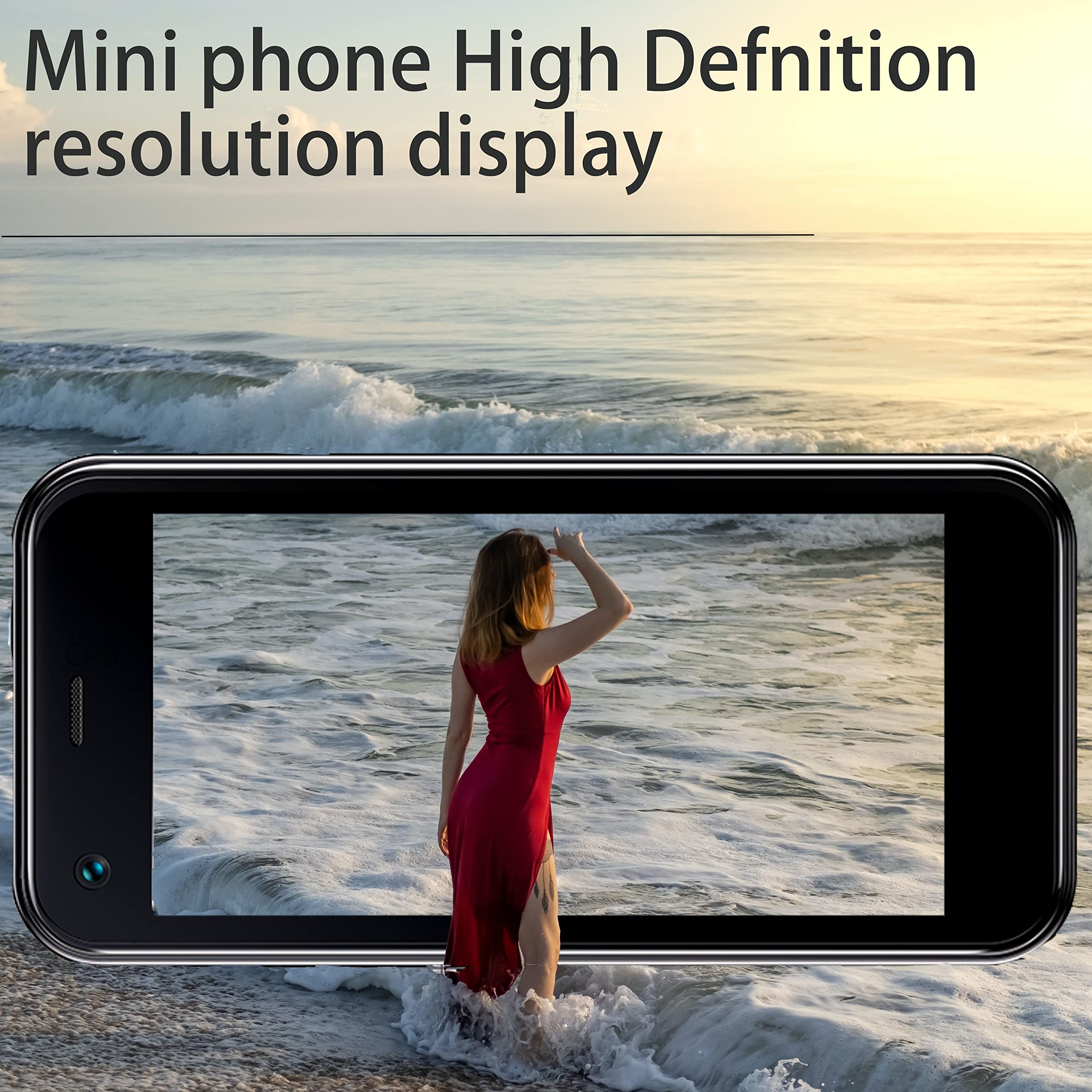 Hipipooo Super Small Mini Smartphone 3G Network 2.5 Inch Mini Phone 1GB+8GB Quad Core Dual SIM Android The World's Smallest Unlocked Kids 3D Glass Pocket Cellphone (Black)