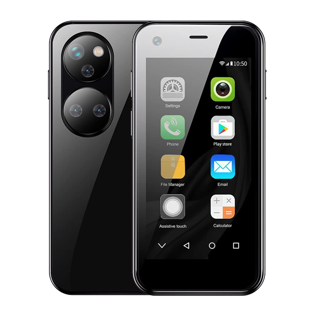 Hipipooo Super Small Mini Smartphone 3G Network 2.5 Inch Mini Phone 1GB+8GB Quad Core Dual SIM Android The World's Smallest Unlocked Kids 3D Glass Pocket Cellphone (Black)