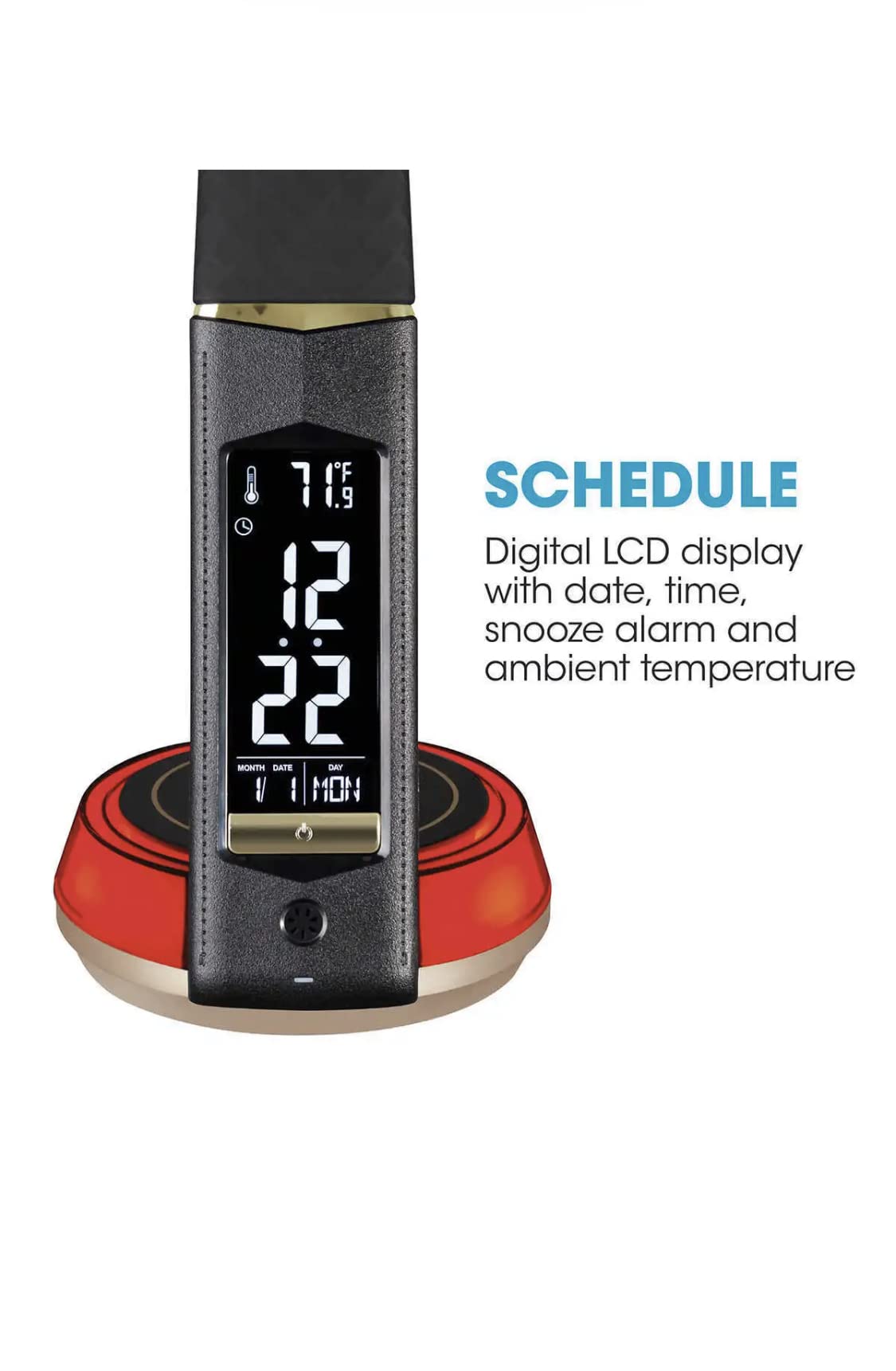 Ottlite Wellness Series Wireless Charging Lamp -Black & Gold