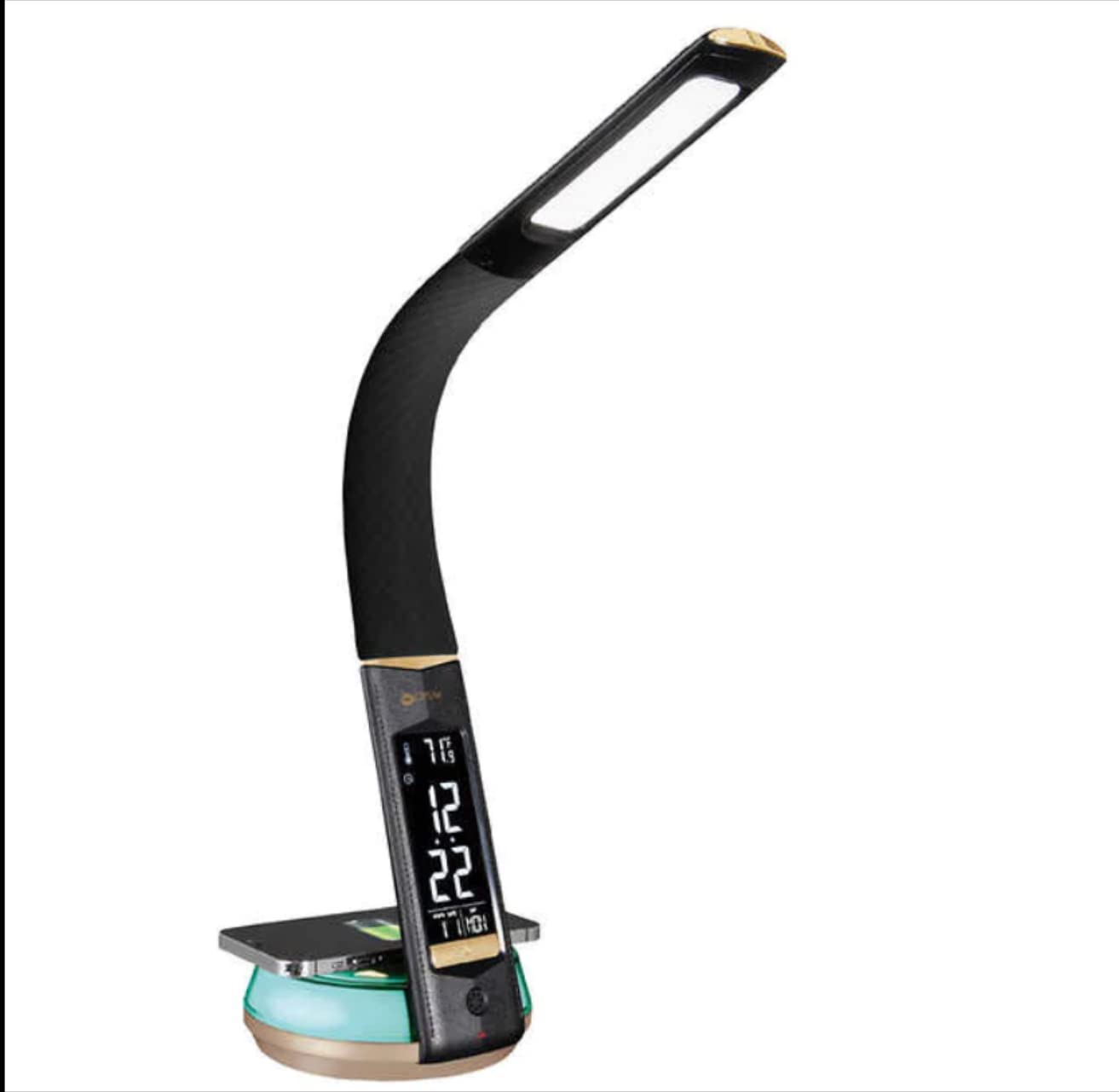 Ottlite Wellness Series Wireless Charging Lamp -Black & Gold