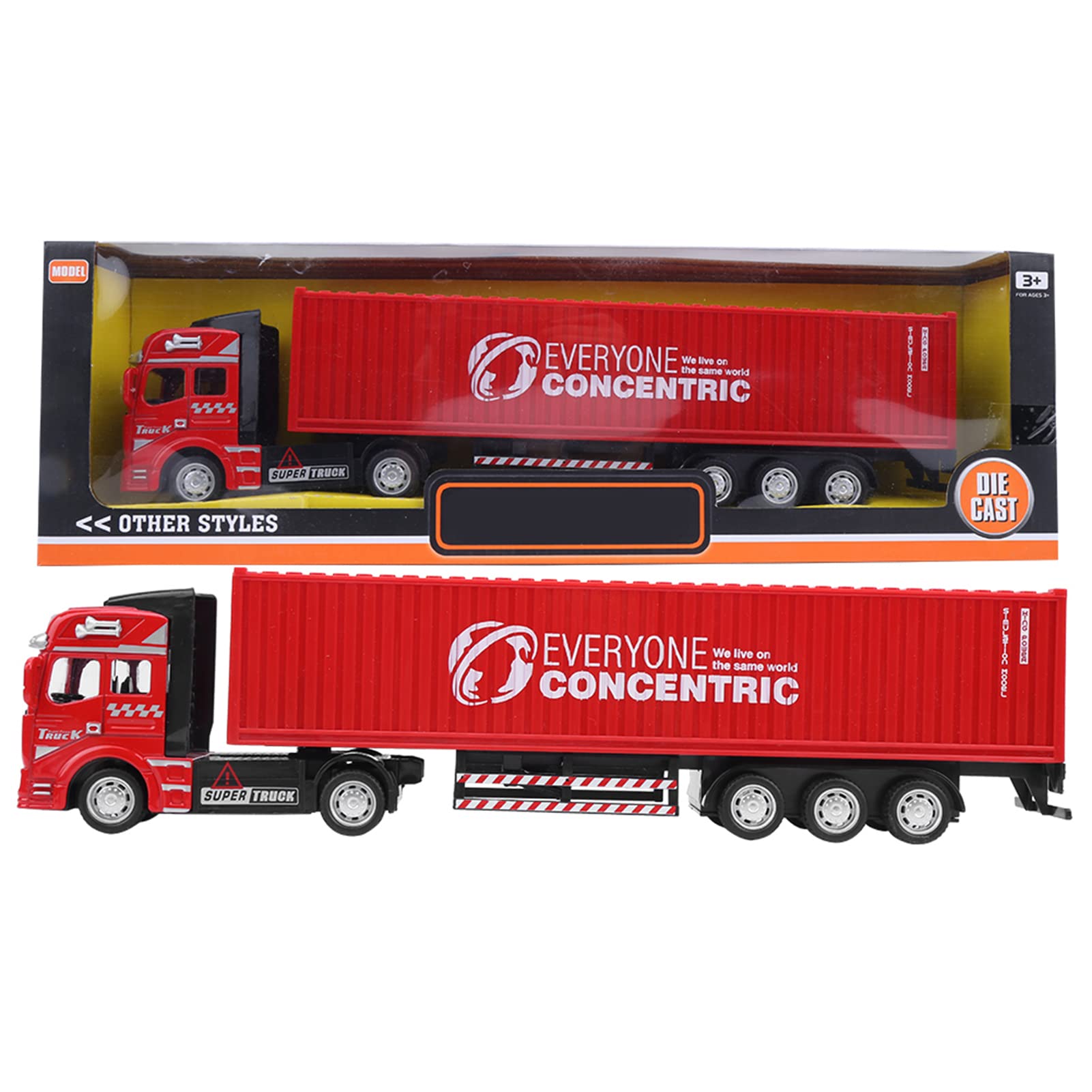 Container Truck Model, 1: 48 Alloy Toy Highly Simulation Children Car Toys Vehicle(Red)