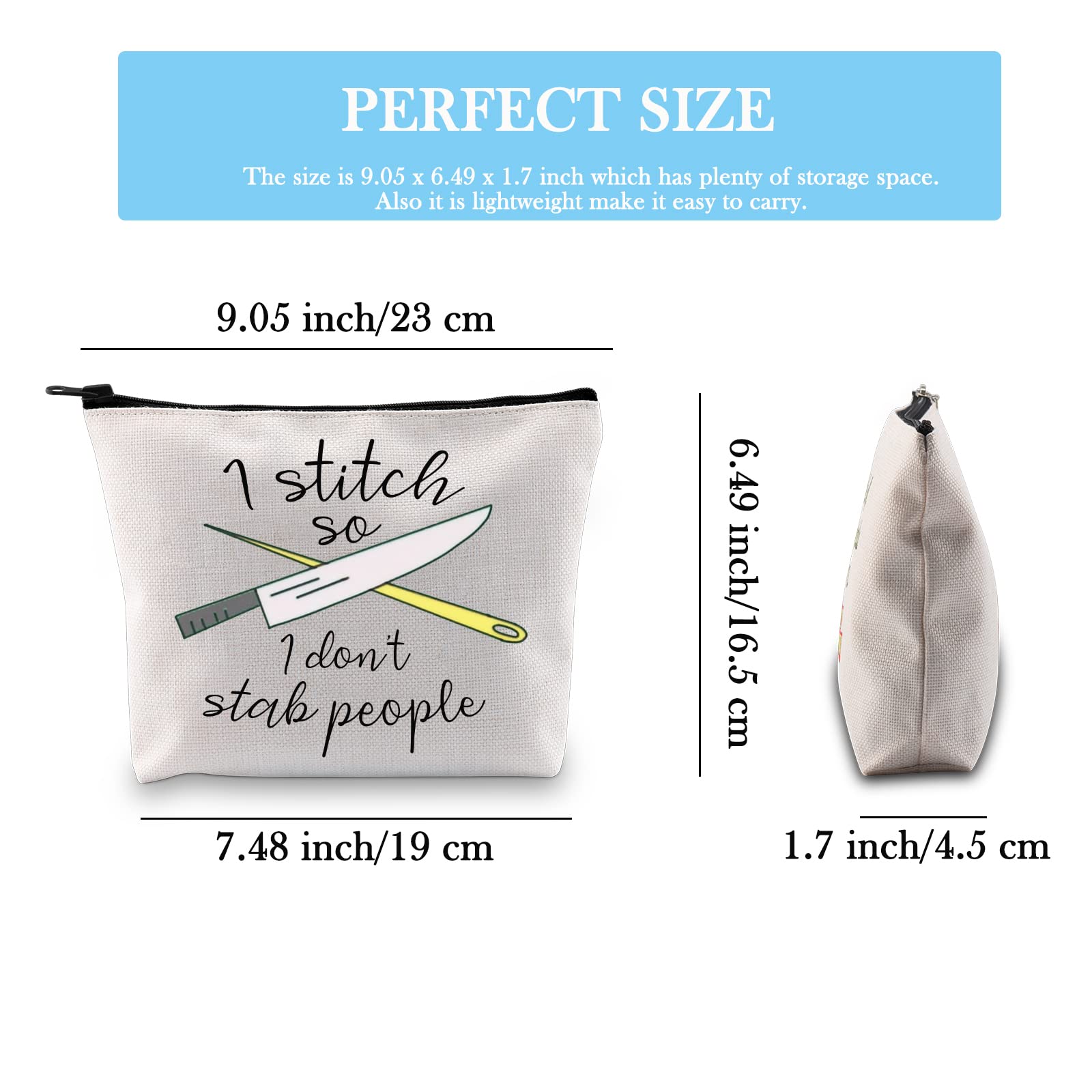 GJTIM Needleworker Gift Cross Stitch Project Bag I Stitch So I Don’t Stab People Sewing Project Bag for Cross Stitch Lover (Stab People Bag)