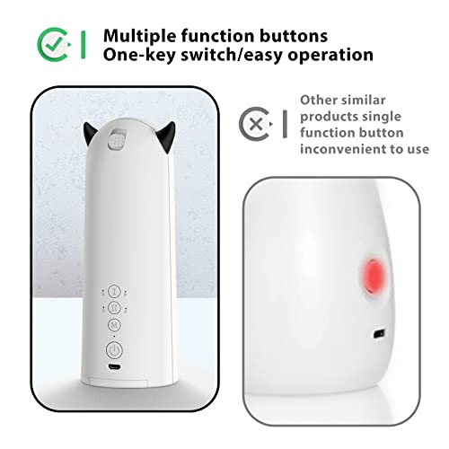 Cat Laser Toy Automatic, lnteractive Cat Toys for Indoor Cats USB/Batteries Power, Automatic Cat Toy with 2 Speed Patterns 3 Modes /4 Angles, Adjustable Circling Ranges and Speed for Cats/Dogs (White)