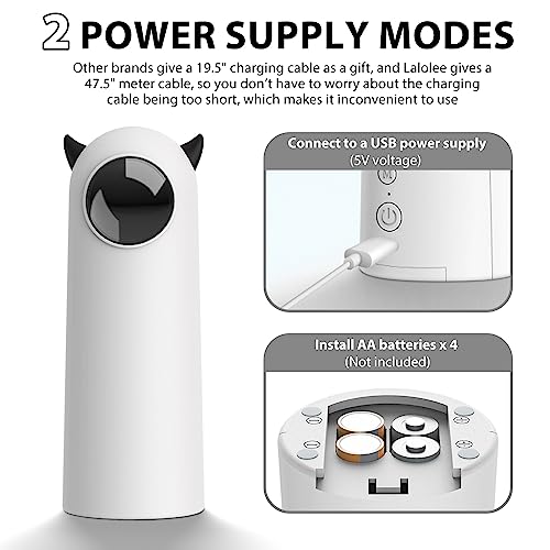 Cat Laser Toy Automatic, lnteractive Cat Toys for Indoor Cats USB/Batteries Power, Automatic Cat Toy with 2 Speed Patterns 3 Modes /4 Angles, Adjustable Circling Ranges and Speed for Cats/Dogs (White)