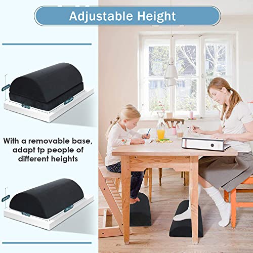 Foot Rest for Under Desk at Work, Adjustable Desk Footrest for Office Chair & Gaming Chair,Ergonomic Footrest Pillow Desk Foot Stool for Home Airplane Car to Relieve Back Knee Pain