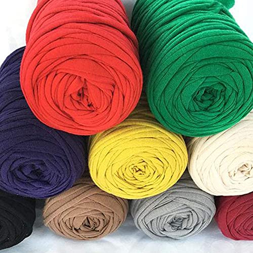 200g Art-Yarn T-Shirt Yarn Crochet Yarn Fabric Knitting Yarn Chunky Yarn Spaghetti Yarn Macrame Cotton Yarn Home Decor DIY Yarn (Color : Royal Blue)