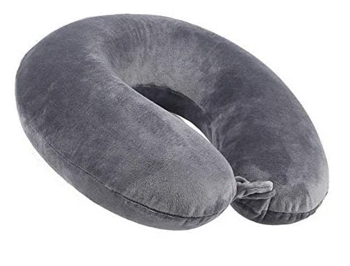 Swarg Homes Super Comfy Grey Neck Pillow Rest Cushion for Travel in Flight car Train Airplane for Sleeping for Men and Women for Comfort in Neck at Office and Home