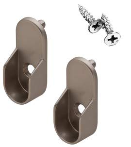 Phillco Closet Rod Kit - Oval Rod, 92 inch (2337mm) long with 6 end caps and center support. (Matte Nickel)