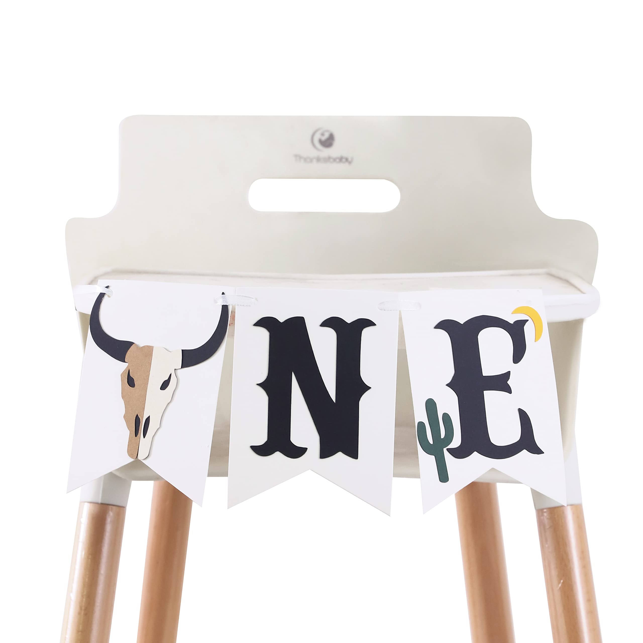 VAVAYAO First Rodeo High Chair Banner - Western Themed Birthday, First Rodeo, Baby 1st Birthday Party Decorations, Farm Themed Party Decorations, Bull Skull, Cactus, Wild West, 1st Birthday