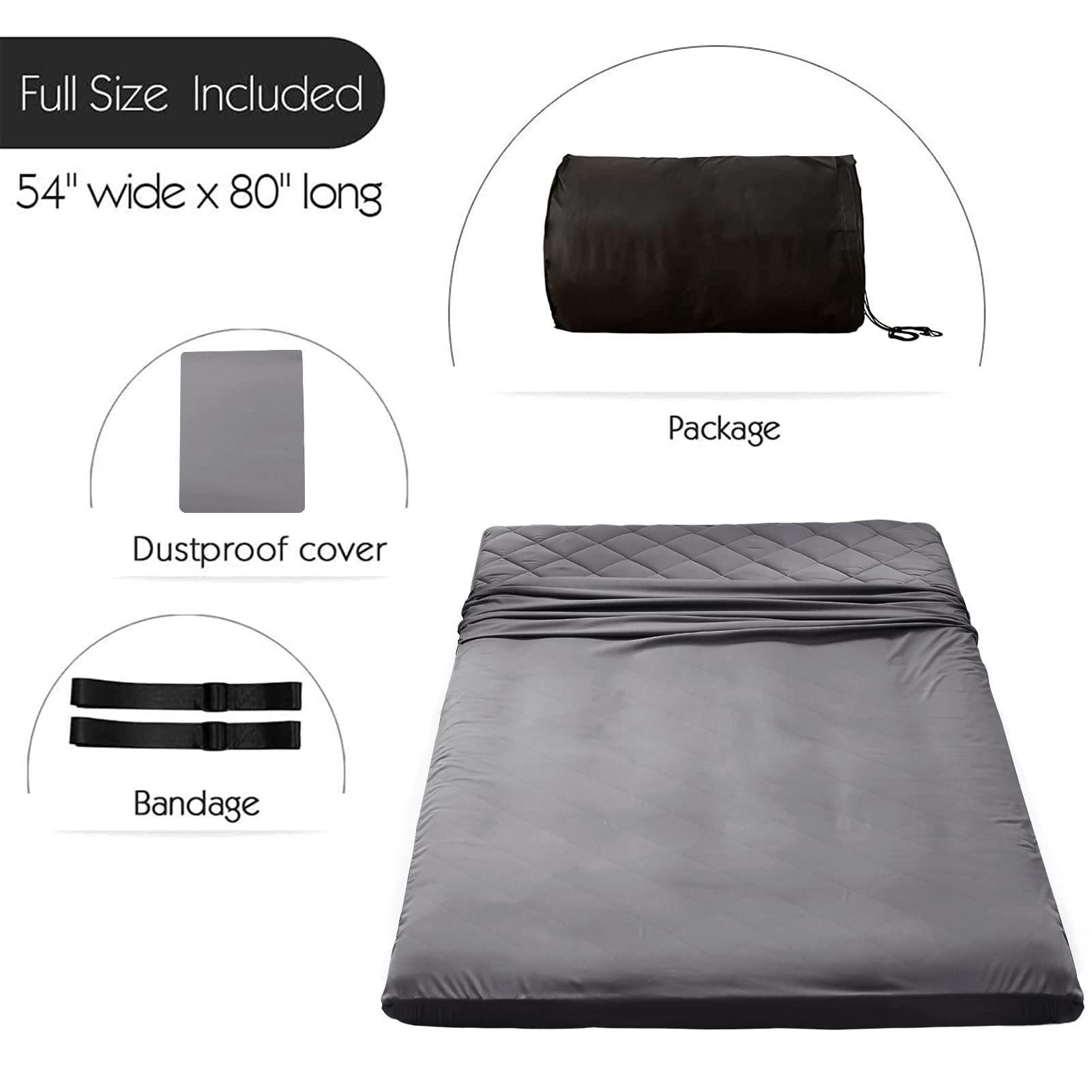 MAXYOYO Japanese Floor Futon Mattress Full Size, Floor Couch for Adults Roll Up Folding Floor Bed Portable Mattress Foam Mattress Queen, Diamond Patterned Japanese Futon Bed, Dark Grey