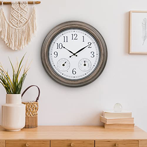 La Crosse Technology 435-3239-INT 15.5-Inch Lighted Leaf's Outdoor Analog Clock with Temp and Humidity