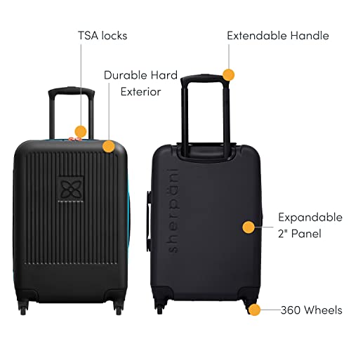 Sherpani Meridian, 22 Inch Expandable Hardshell Carry-On, Lightweight 22" Rolling Hardside Travel Luggage for Women, Stylish & Durable Suitcase (Chromatic)
