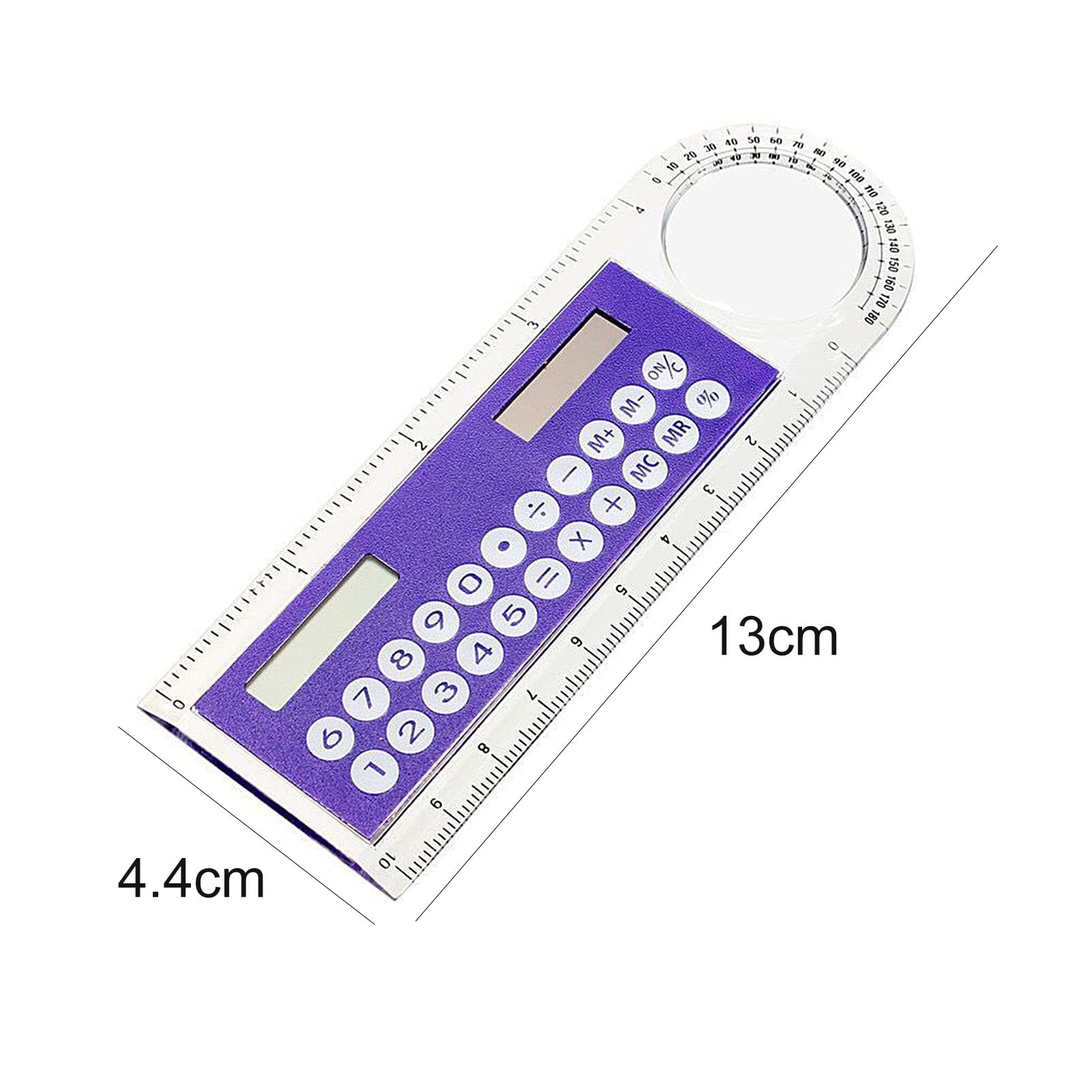 Mini Calculator, Portable Pocket Calculator Handheld Basic Calculator 3 in 1 Solar Powered Calculator Ruler Magnifier for Students Kids School Home Office, Back to School Gift Christmas Birthday Gift