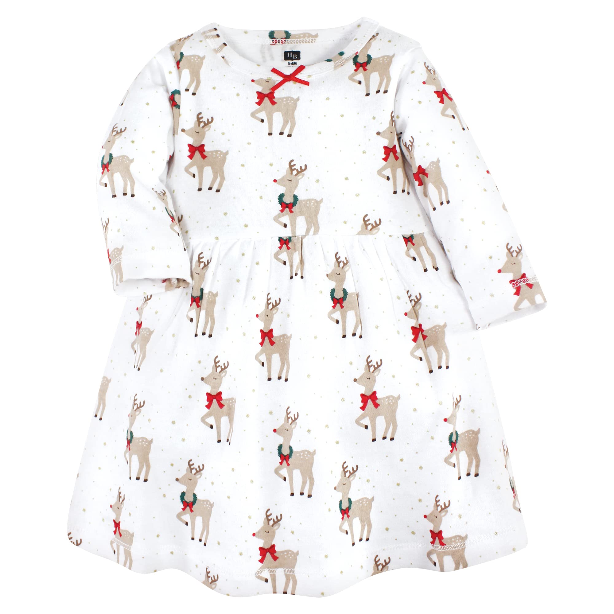 Hudson Baby Girls' Cotton Dresses, Fancy Rudolph, 7 Years